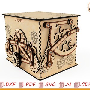 Laser Cut Mechanical Gear Box Plan: CNC Decorative Chest (digital File ...