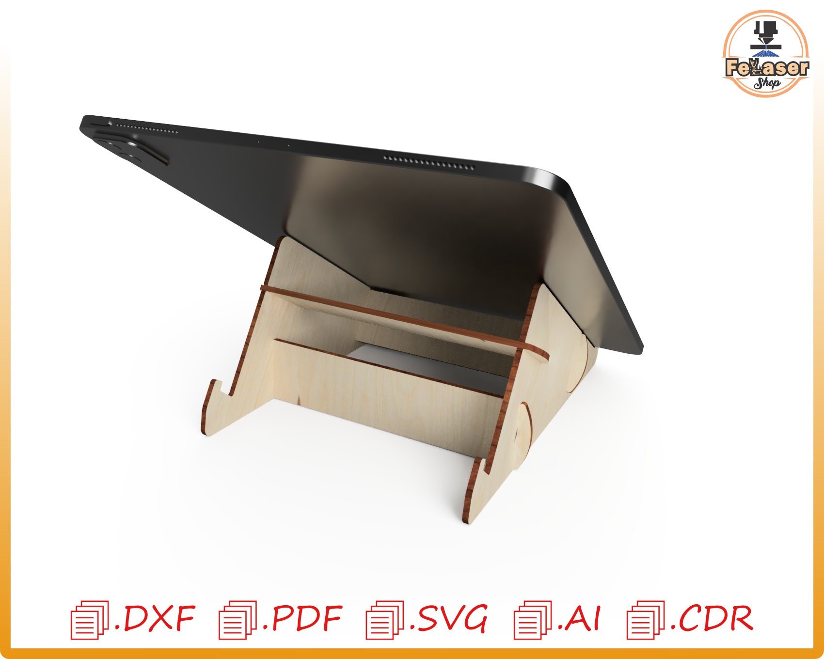 Laser Cut Wood Tablet Stand Template – CNC File (digital Download ...