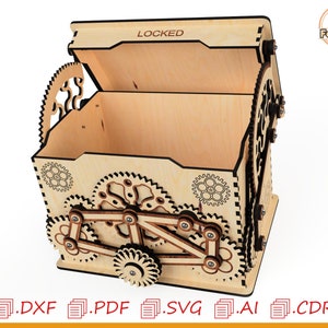 Laser Cut Mechanical Gear Box Plan: CNC Decorative Chest (digital File ...