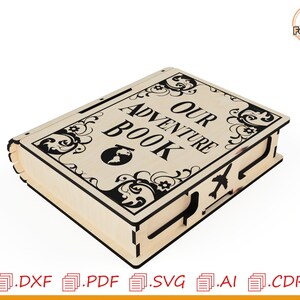 Laser Cut Book Box: Wooden Storage, Craft Project (digital File) - Etsy
