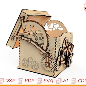 Laser Cut Mechanical Gear Box Plan: CNC Decorative Chest (digital File ...