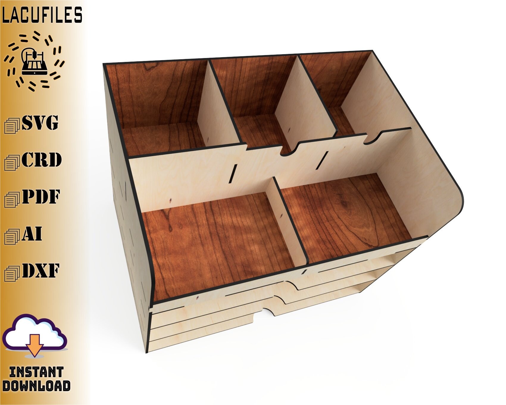 DESKTOP ORGANIZER for Laser Cutting Glowforge Cnc | Etsy