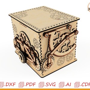 Laser Cut Mechanical Gear Box Plan: CNC Decorative Chest (digital File ...