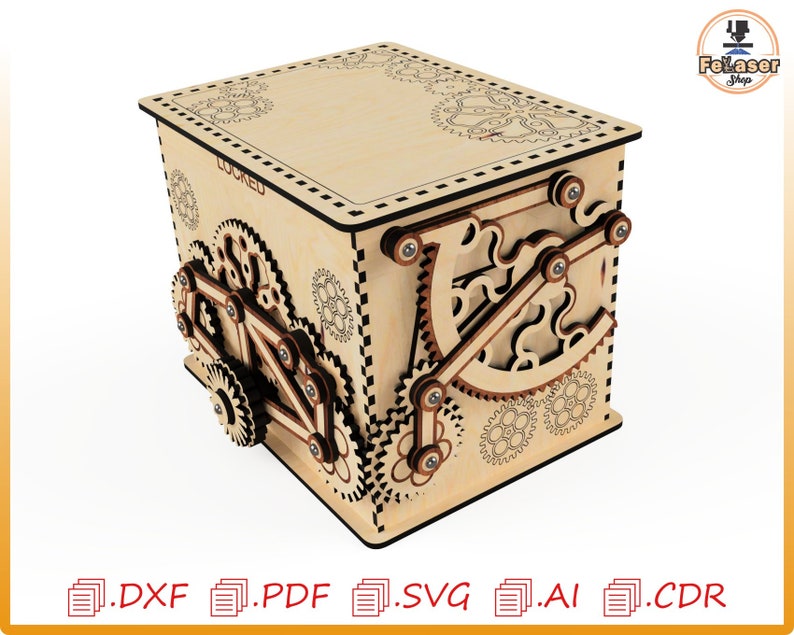 Laser Cut Mechanical Gear Box Plan: CNC Decorative Chest (digital File ...