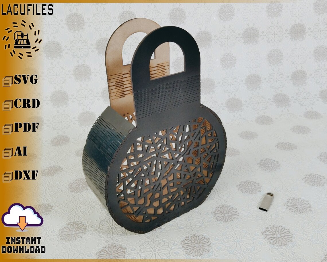 Wood Bag for Laser Cutting Svg Dxf Cdr Folding Bag for CNC - Etsy