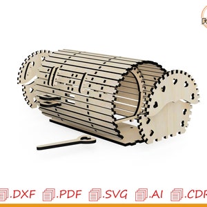 Laser Cutting Trunk, Cylindrical Box, Eyeglass Box, School Box ...