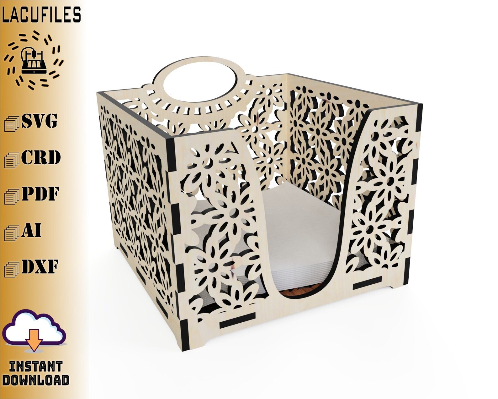 SVG Laser Cut Files Napkin Box for Tables 3.5mm SVG Laser Cut | Etsy