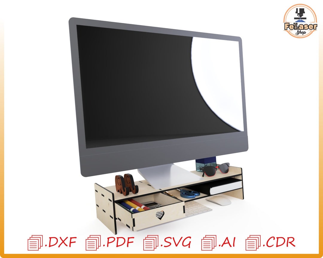 Computer Monitor Table Organizer, Pc Organizer, Monitor Shelf, Laser ...