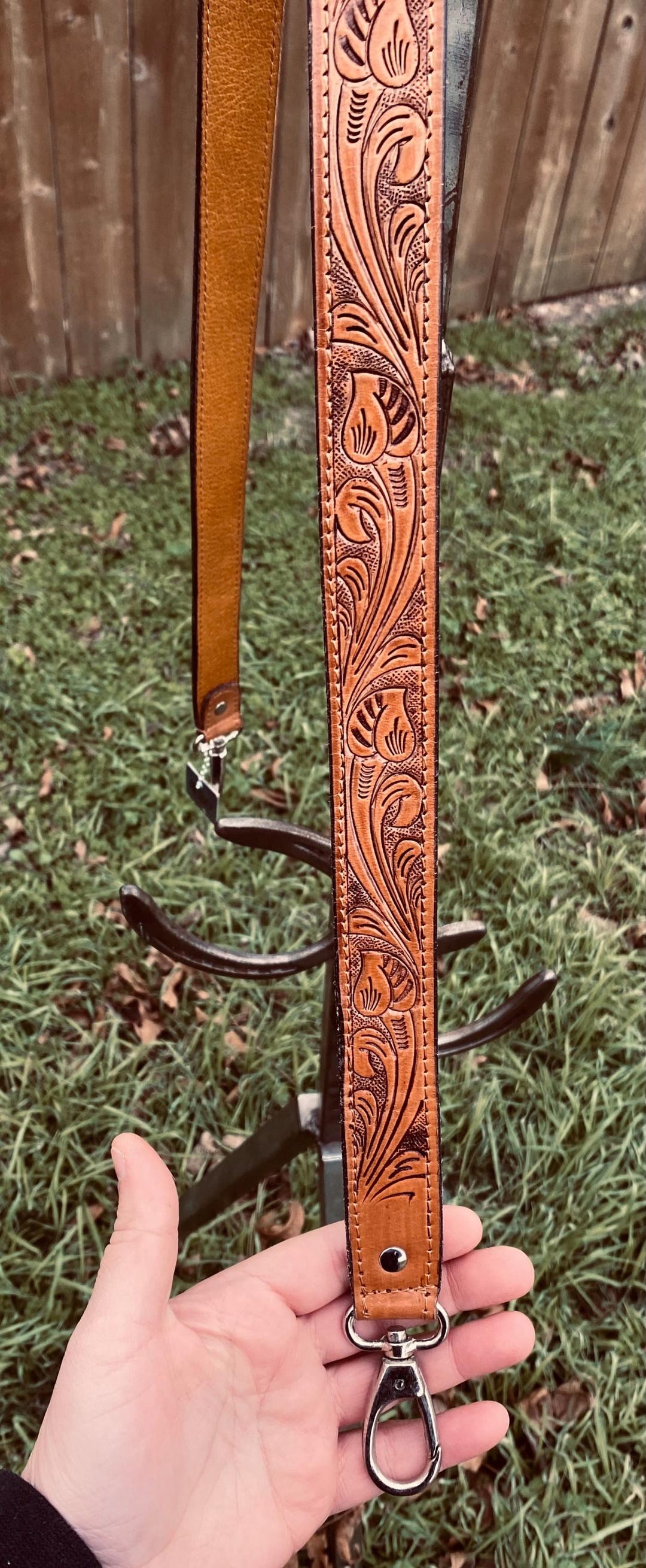 Tooled Leather Purse Strap - Etsy