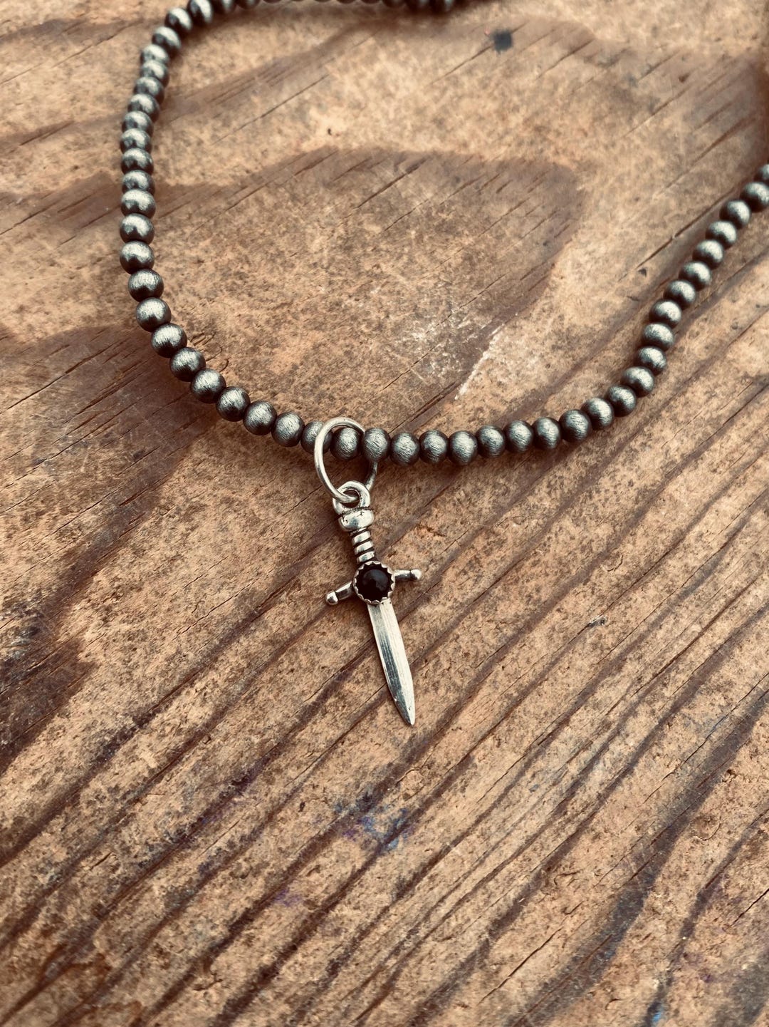 Black Onyx Dagger Pendant - Etsy