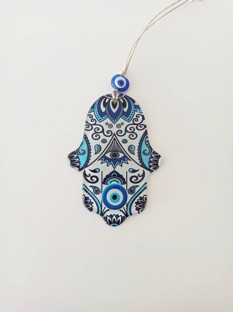 Hamsa Hand Decor Hamsa Home Blessing Glass Hamsa Wall - Etsy