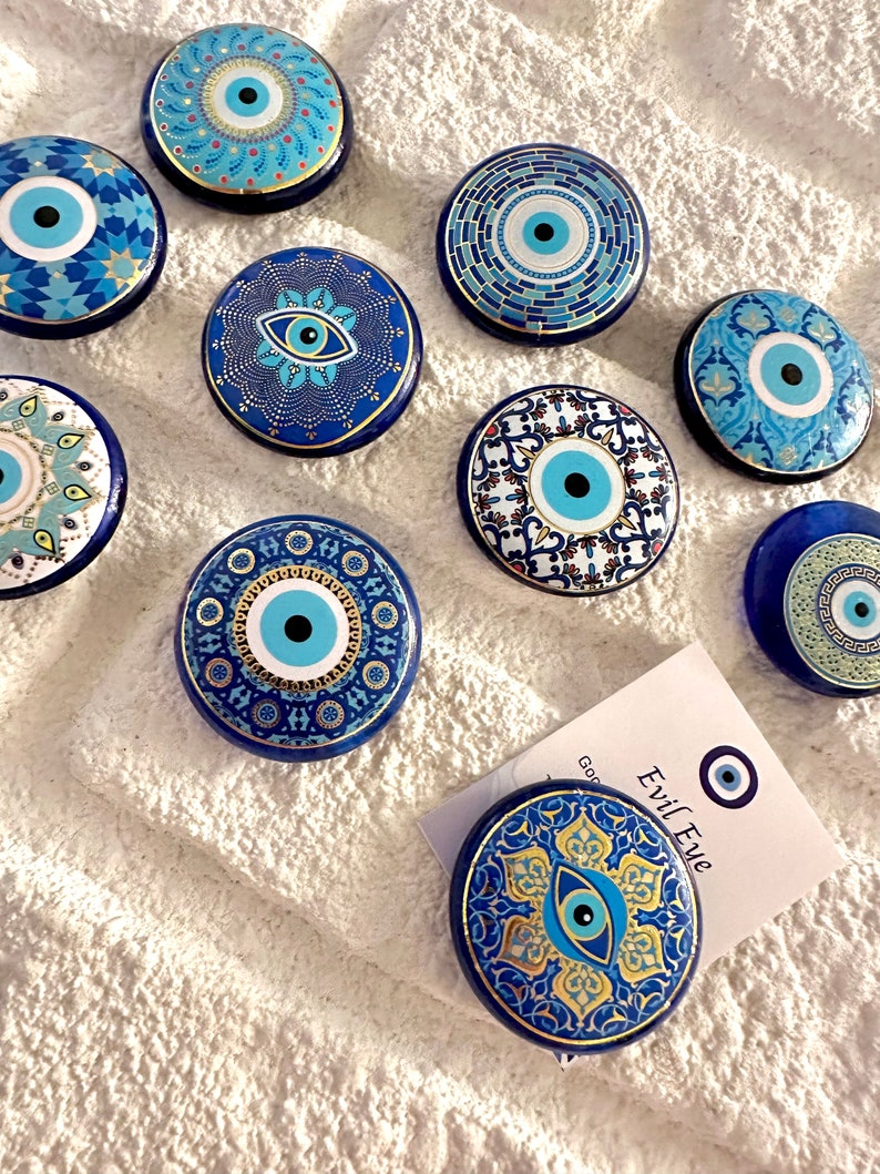Evil Eye Magnet, House Protection, Fridge Magnet, New Home Gifts, Glass ...