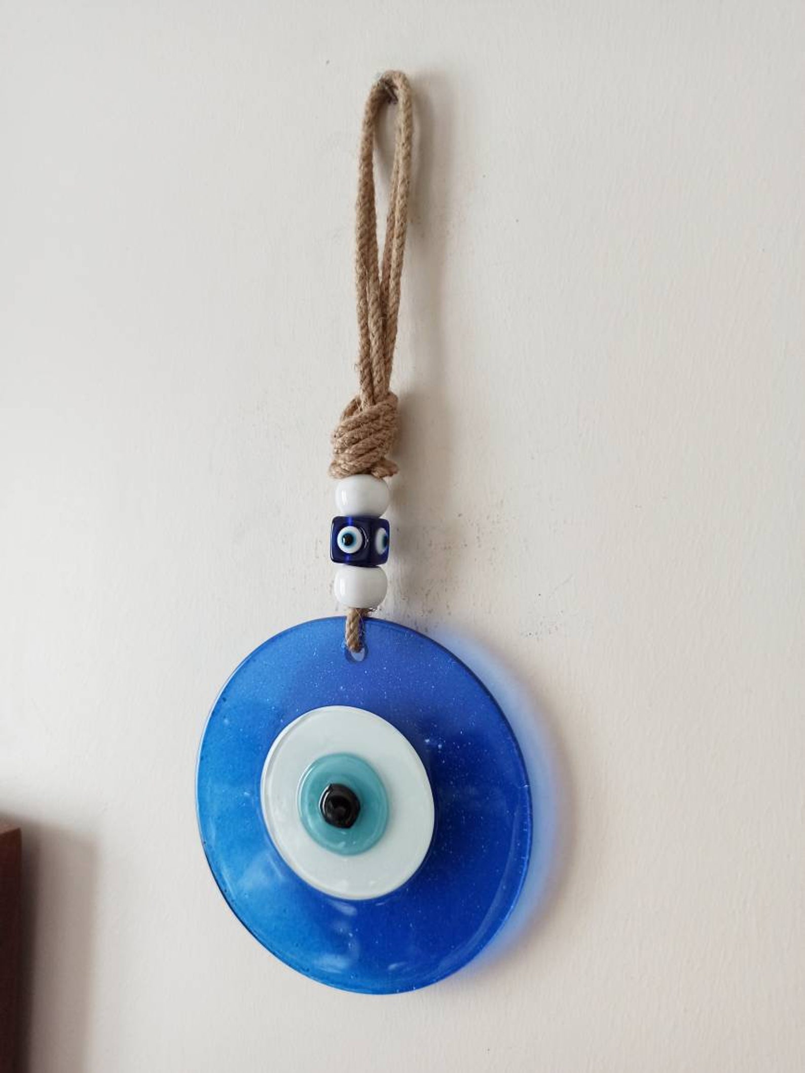 Blue Evil Eye Hanging Turkish Eye Decor Fused Glass Wall | Etsy