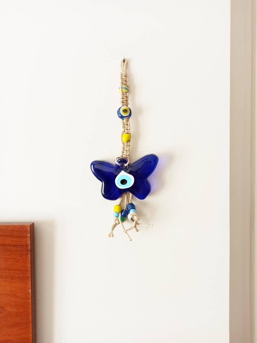 Butterfly Evil Eye Wall Hanging, Macrame Nazar Amulet - Etsy