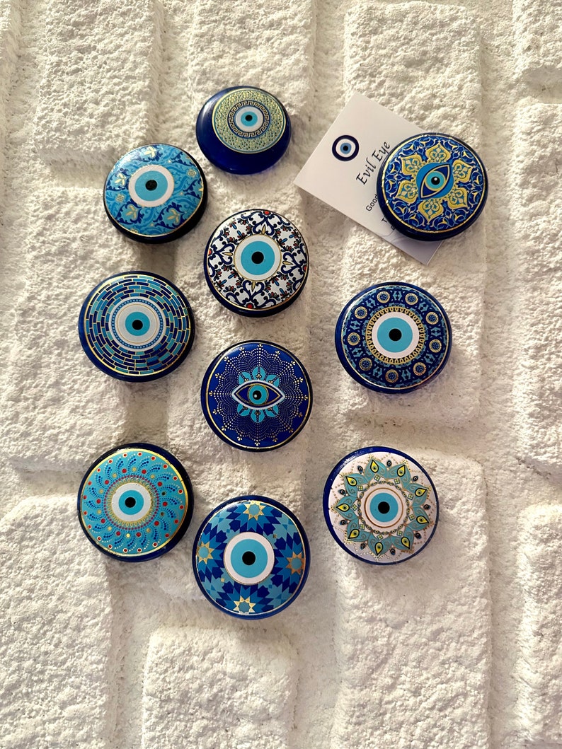 Evil Eye Magnet, House Protection, Fridge Magnet, New Home Gifts, Glass ...
