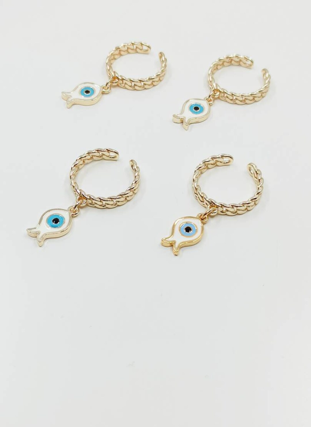 Evil Eye Ring, Fish Shaped Evil Eye, Dainty Evil Eye, Turkish Eye ...