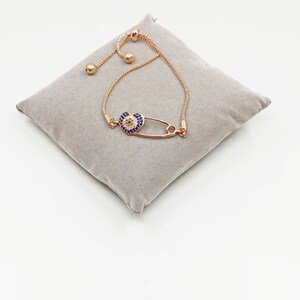 Safety Pin Bracelet, Evil Eye Bracelet, Zirconia Heart Bracelet, Safety ...