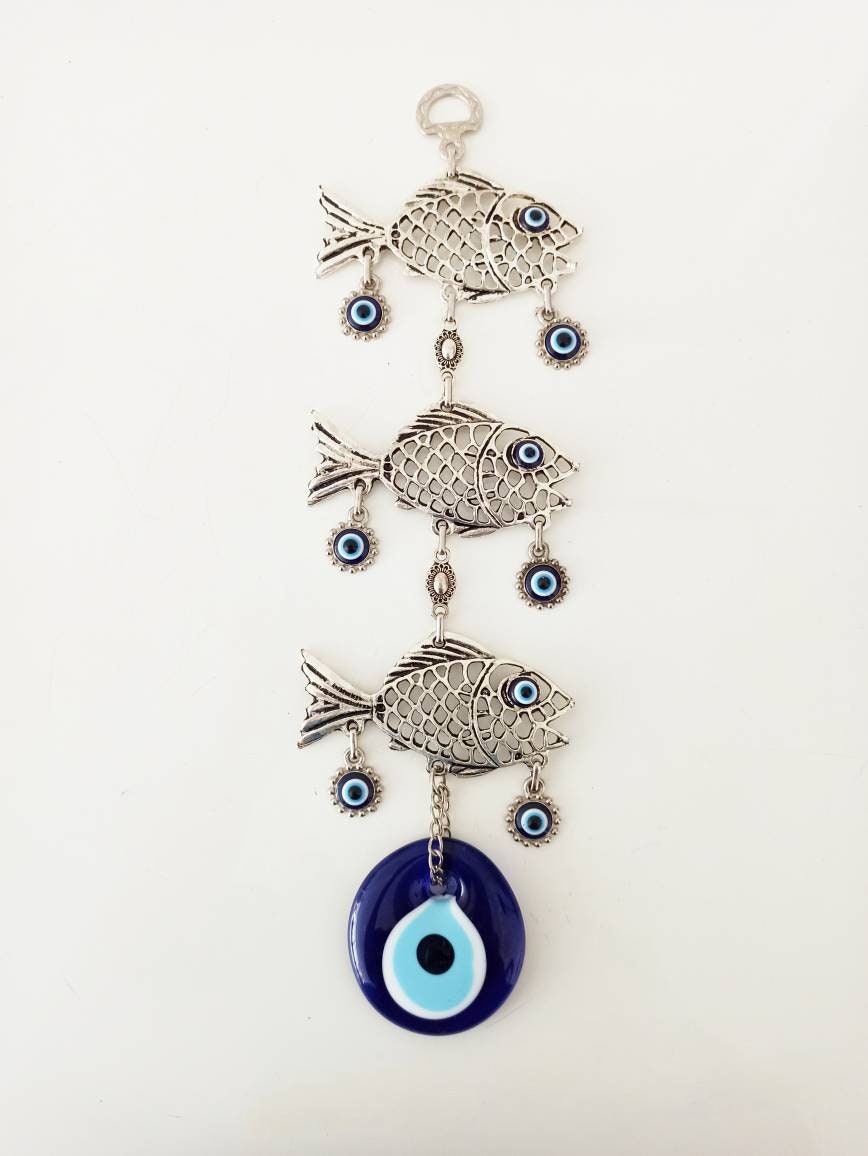 Evil Eye Wall Hanging Evil Eye With Fish Fish Wall Decor - Etsy
