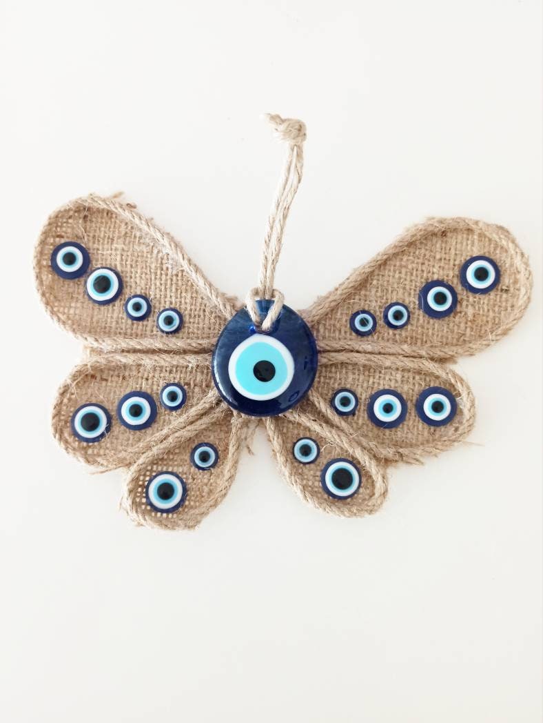 Evil Eye Wall Hanging Butterfly Wall Decor Jute Decor | Etsy