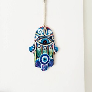 Hamsa Home Decor Hamsa Hand Art Hamsa and Evil Eye Glass | Etsy