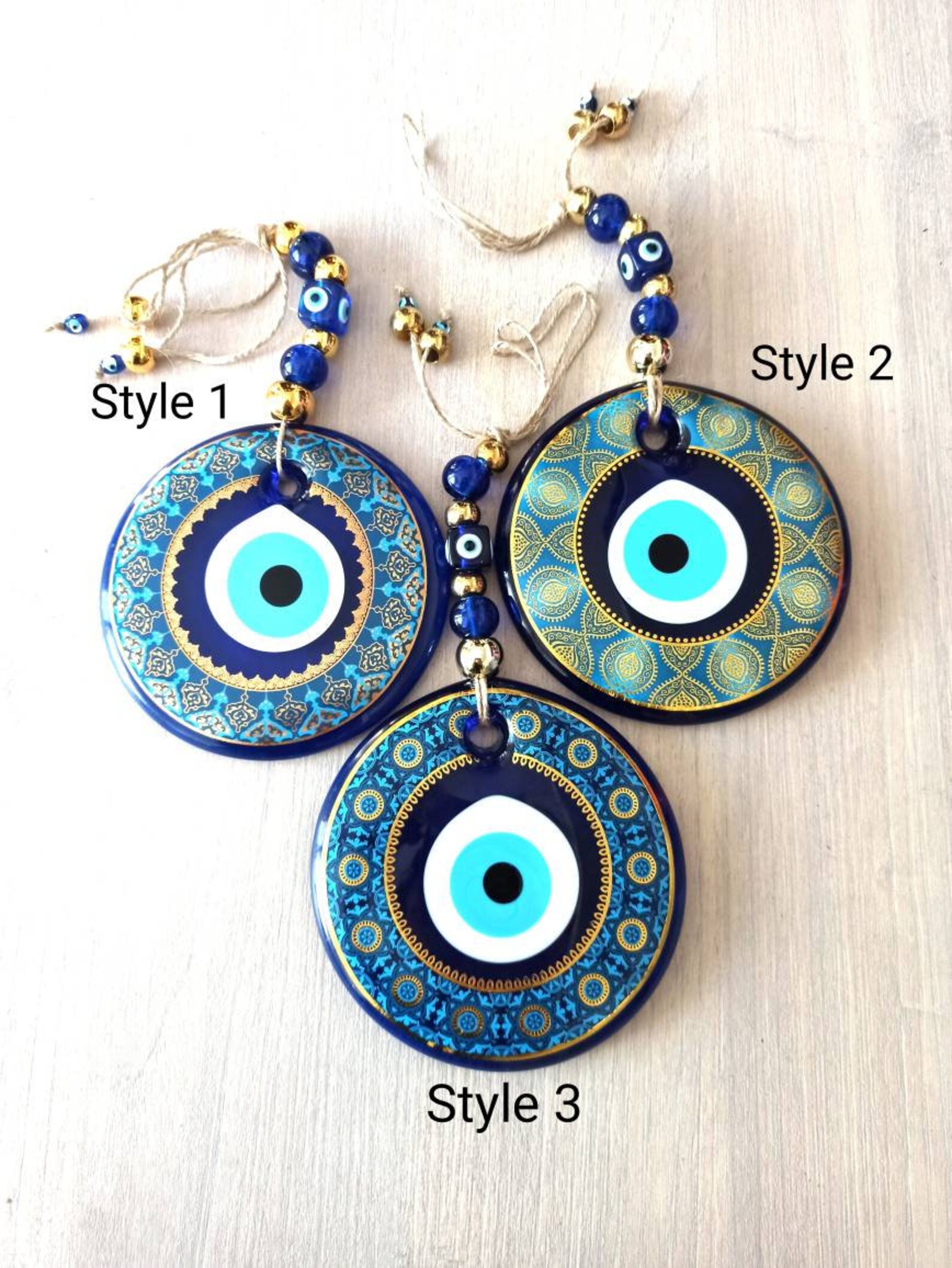 Large Round Bead Large Evil Eye Decor Turkish Eye Hanging - Etsy