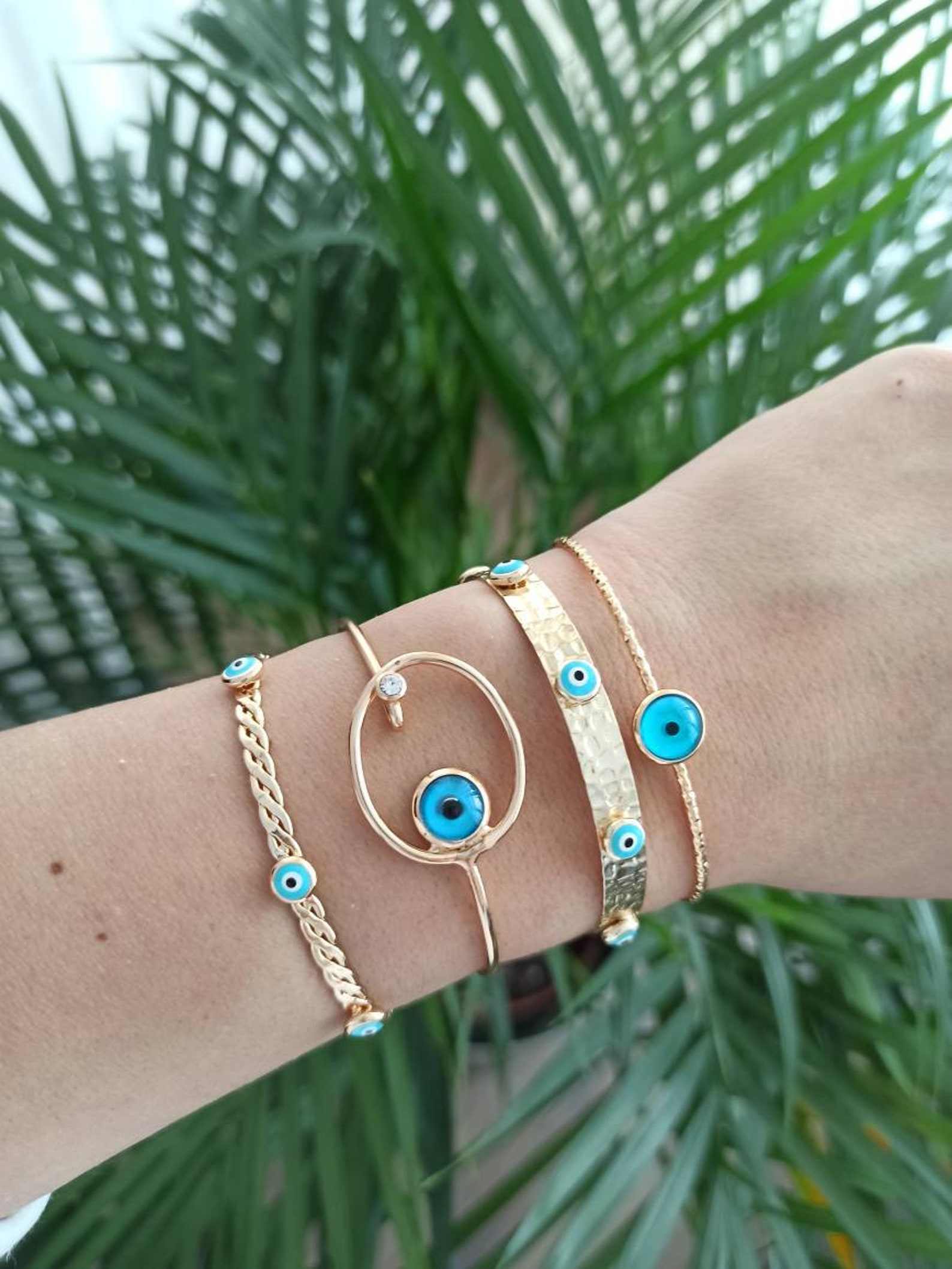 Evil Eye Bangle Evil Eye Cuff Evil Eye Bracelet Evil Eye | Etsy