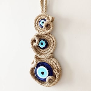 Evil Eye Hanging, Rope Wall Decor, Evil Eye Door Hanging, Turkish Eye ...