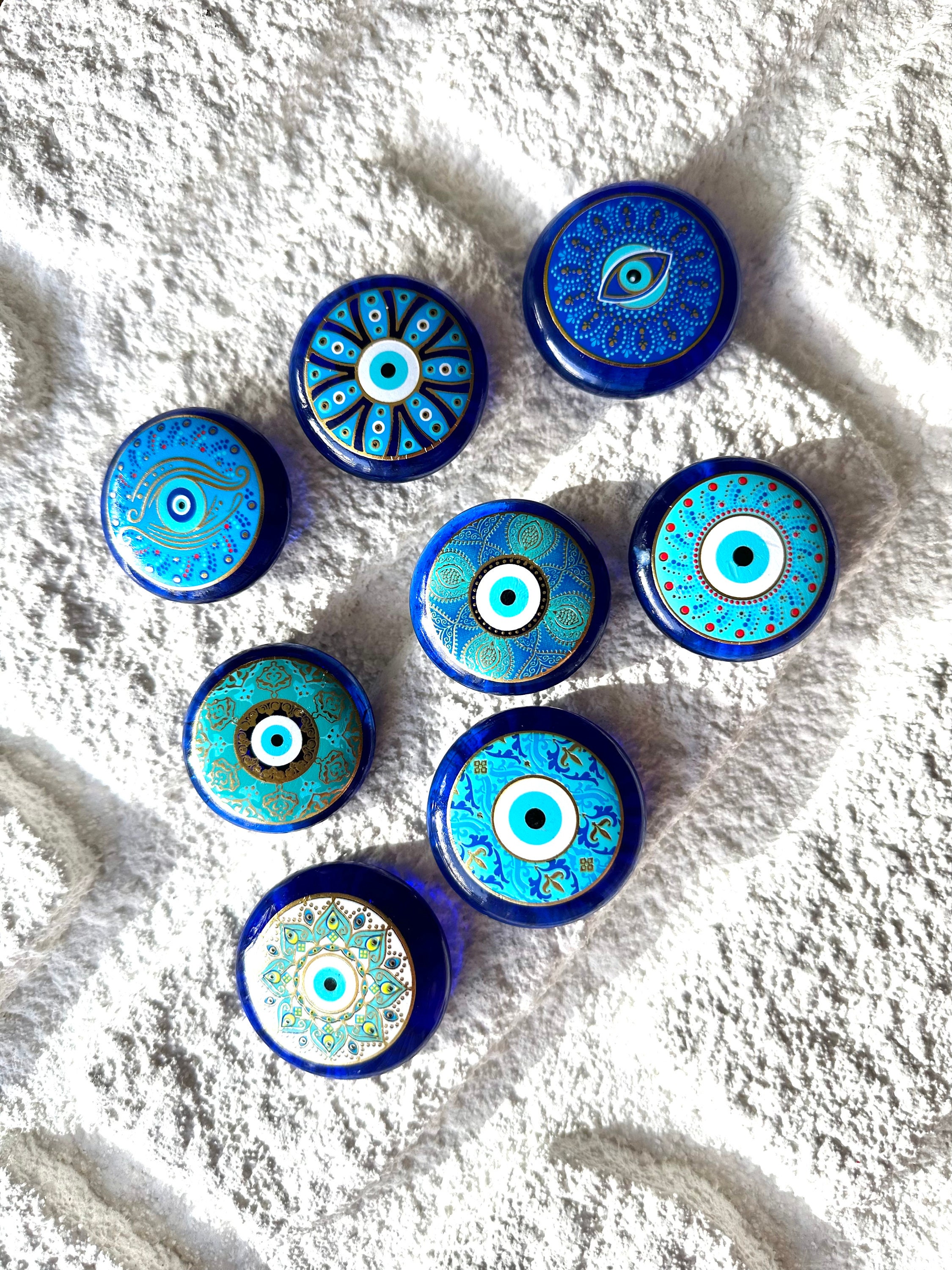Evil Eye Magnet, Fridge Magnet, House Protection, Kitchen Decor, Glass ...