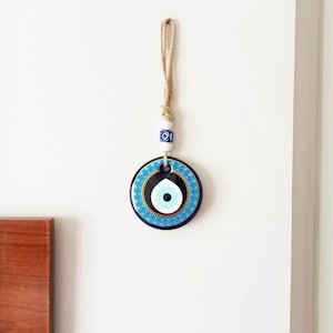 Evil Eye Wall Hanging, Turkish Eye Decor, Nazar Amulet, Blue Evil Eye ...