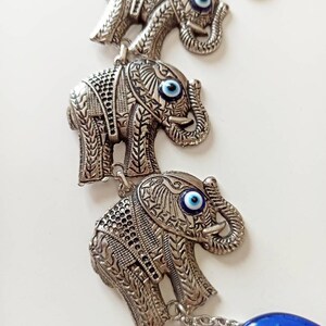 Seven Elephants With Evil Eye, Evil Eye Hanging, Elephant Decor, Lucky ...