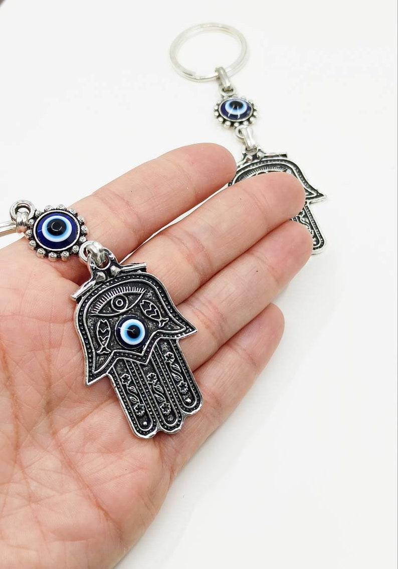 Hamsa Keychain Evil Eye Keychain Hamsa Hand Accessory Hand - Etsy