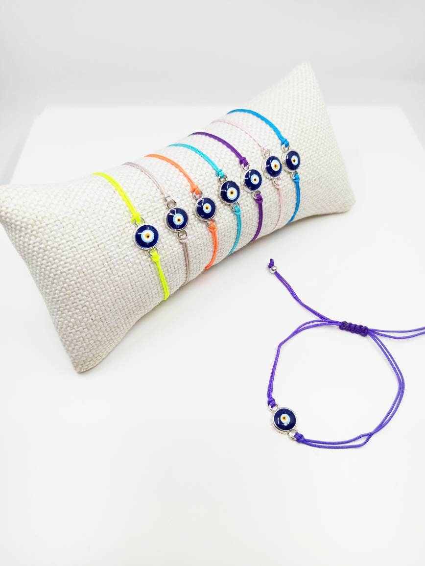 Evil Eye String Bracelet Blue Evil Eye Bracelet Evil Eye | Etsy