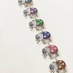 7 Elephant Wall Decor, Evil Eye With Elephants, Evil Eye Hanging, Lucky ...