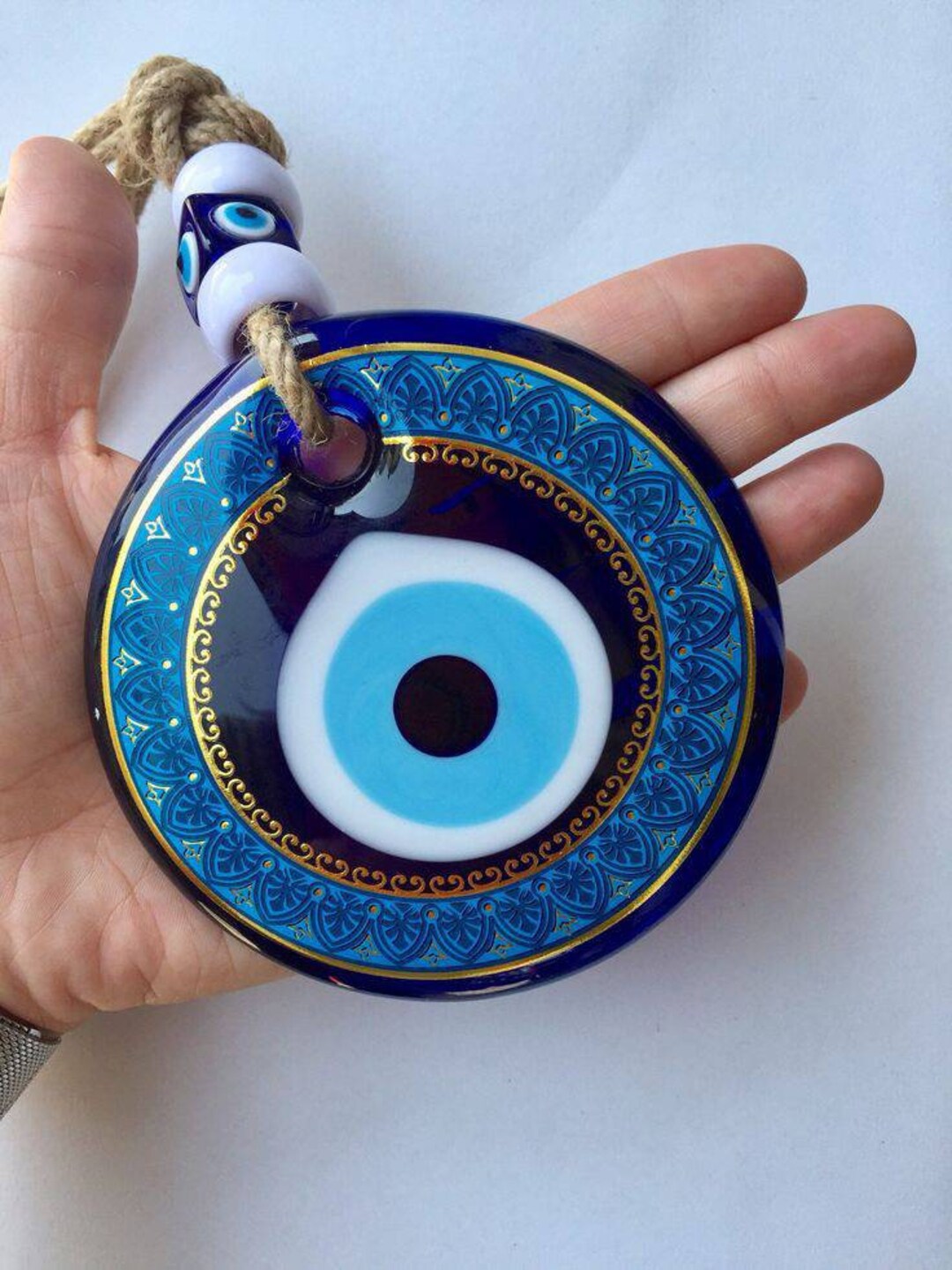 Evil Eye Wall Hanging, Turkish Eye Decor, Nazar Amulet, Blue Evil Eye ...