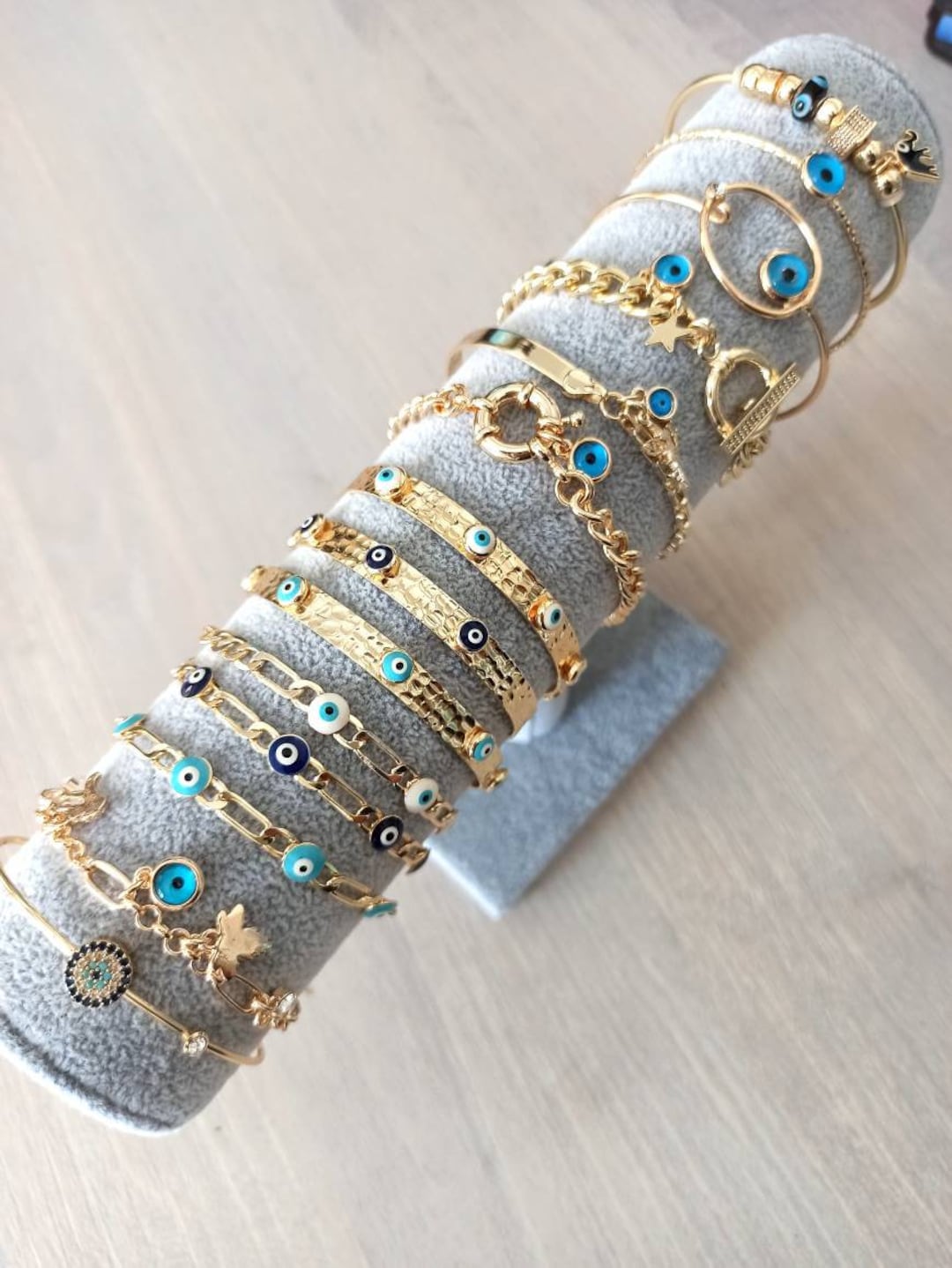 Gold Evil Eye Bracelet, Evil Eye Bangle, Cuff Bracelet, Nazar Bracelet, Greek Eye, Turkish Eye ...