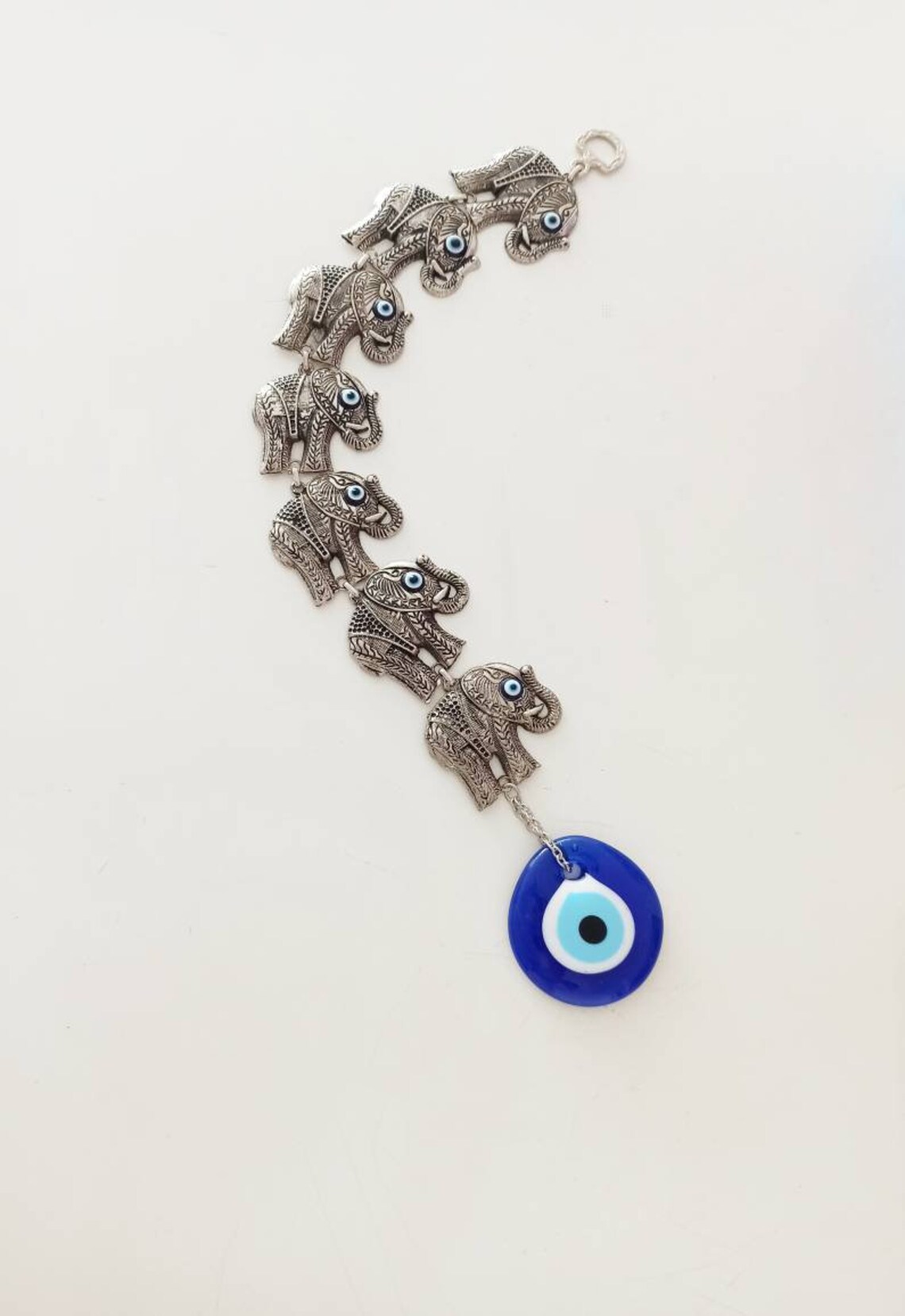 Seven Elephants with Evil Eye Evil Eye Hanging Elephant | Etsy