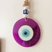 Evil Eye for Home Purple Evil Eye Hanging Fused Glass Art - Etsy