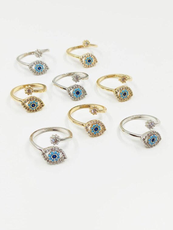 Evil Eye Ring Evil Eye Jewelry Evil Eye Zirconia Adjustable - Etsy