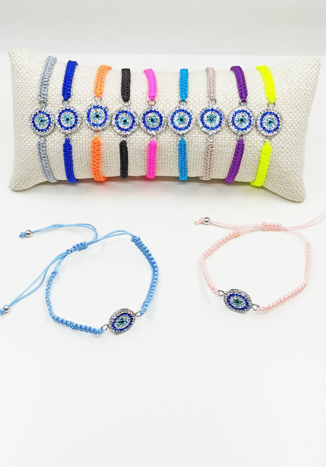 Evil Eye String Bracelet Macrame Bracelet Evil Eye Bead - Etsy