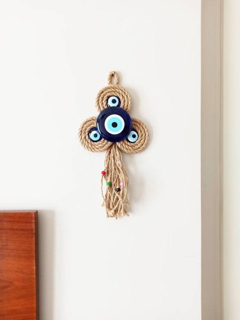 Evil Eye Wall Decor With Rope Turkish Eye Hanging Protection | Etsy