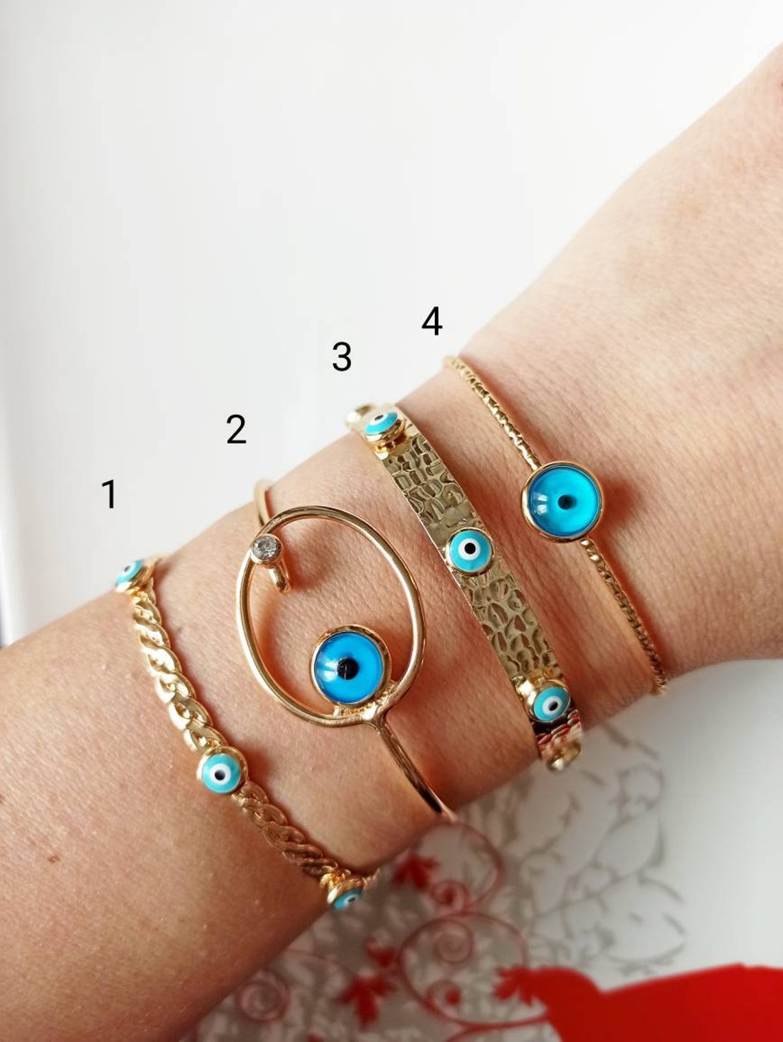 Evil Eye Bangle Evil Eye Cuff Evil Eye Bracelet Evil Eye - Etsy