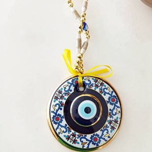 Large Evil Eye Decor, Glass Evil Eye Hanging, Evil Eye Art, Turkish ...