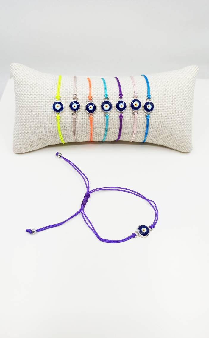 Evil Eye String Bracelet Blue Evil Eye Bracelet Evil Eye | Etsy