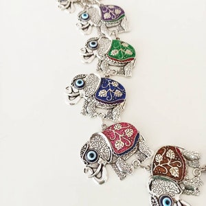 7 Elephant Wall Decor, Evil Eye With Elephants, Evil Eye Hanging, Lucky ...