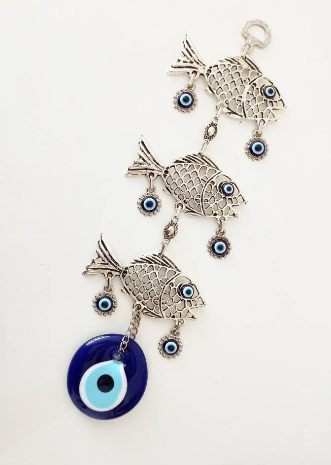Evil Eye Wall Hanging Evil Eye With Fish Fish Wall Decor - Etsy