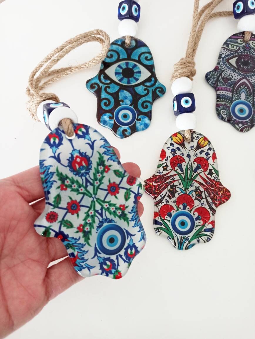 Hamsa Wall Hanging Evil Eye and Hamsa Car Charm Turkish | Etsy