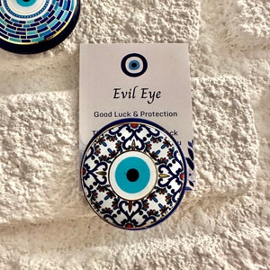 Evil Eye Magnet, House Protection, Fridge Magnet, New Home Gifts, Glass ...