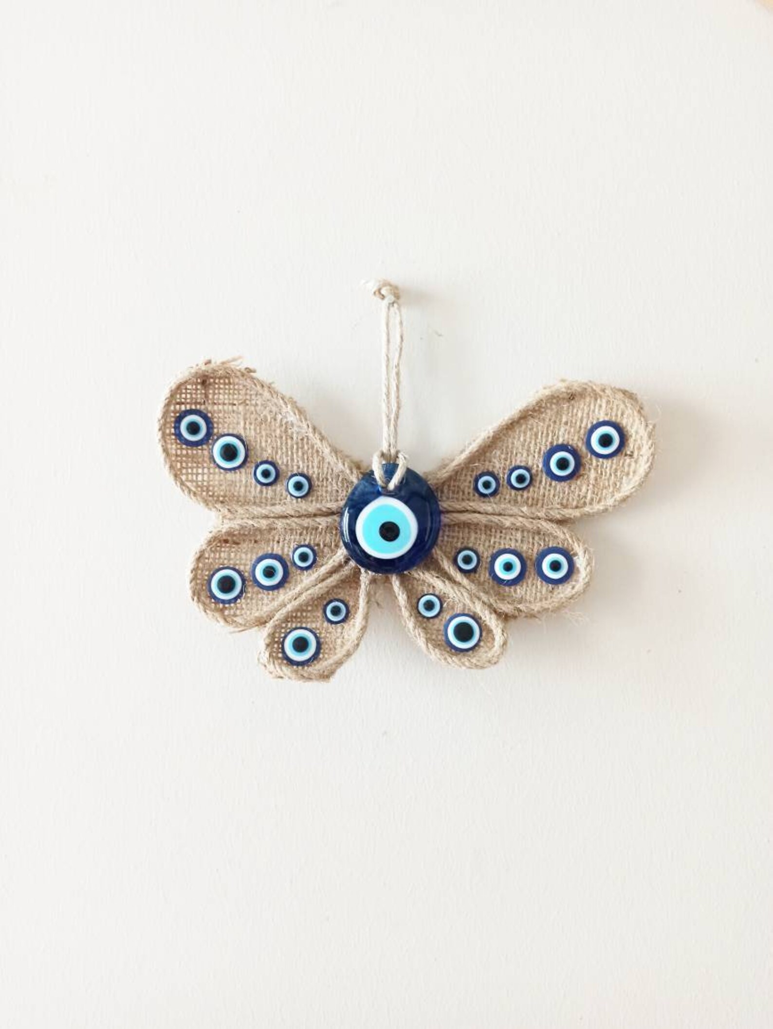 Evil Eye Wall Hanging Butterfly Wall Decor Jute Decor | Etsy