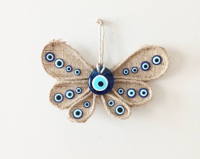 Evil Eye Wall Hanging Butterfly Wall Decor Jute Decor - Etsy