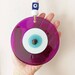 Evil Eye for Home Purple Evil Eye Hanging Fused Glass Art - Etsy
